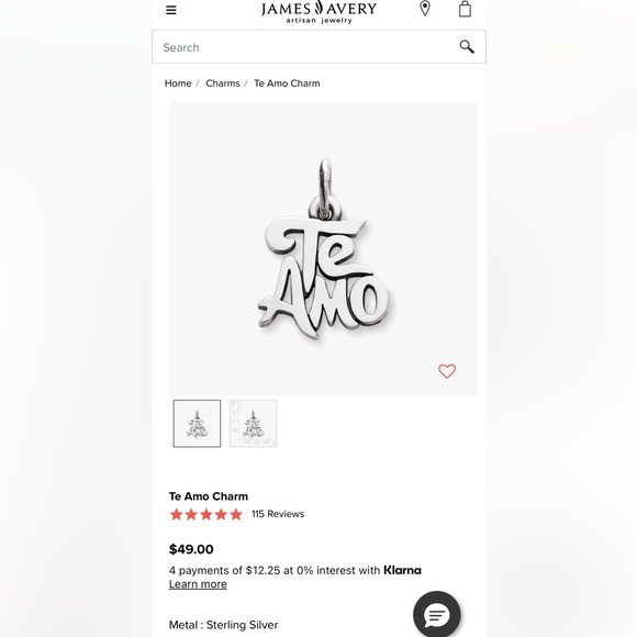 James Avery | Jewelry | James Avery Silver Te Amo Pendant | Poshmark